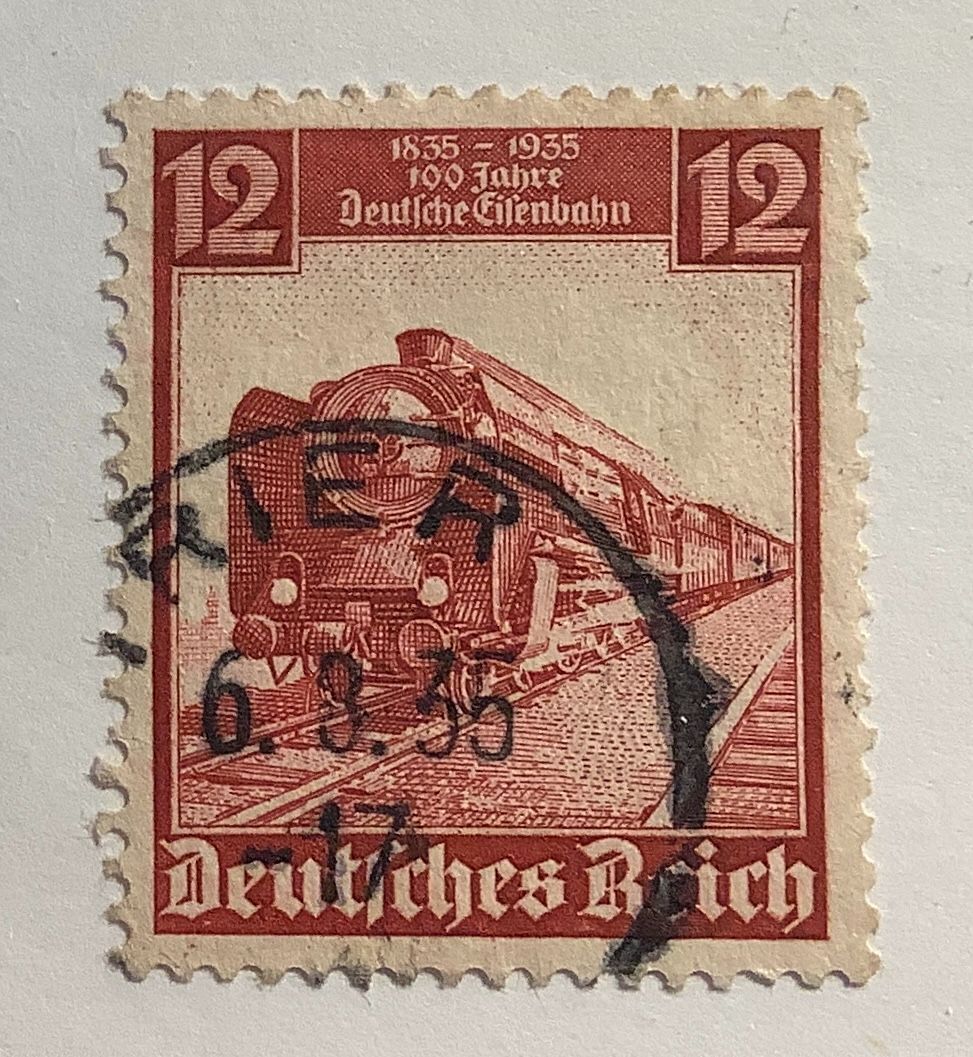 Germany 1935 Scott 460 used - 12pf, Locomotive, German Railroad 100th ...