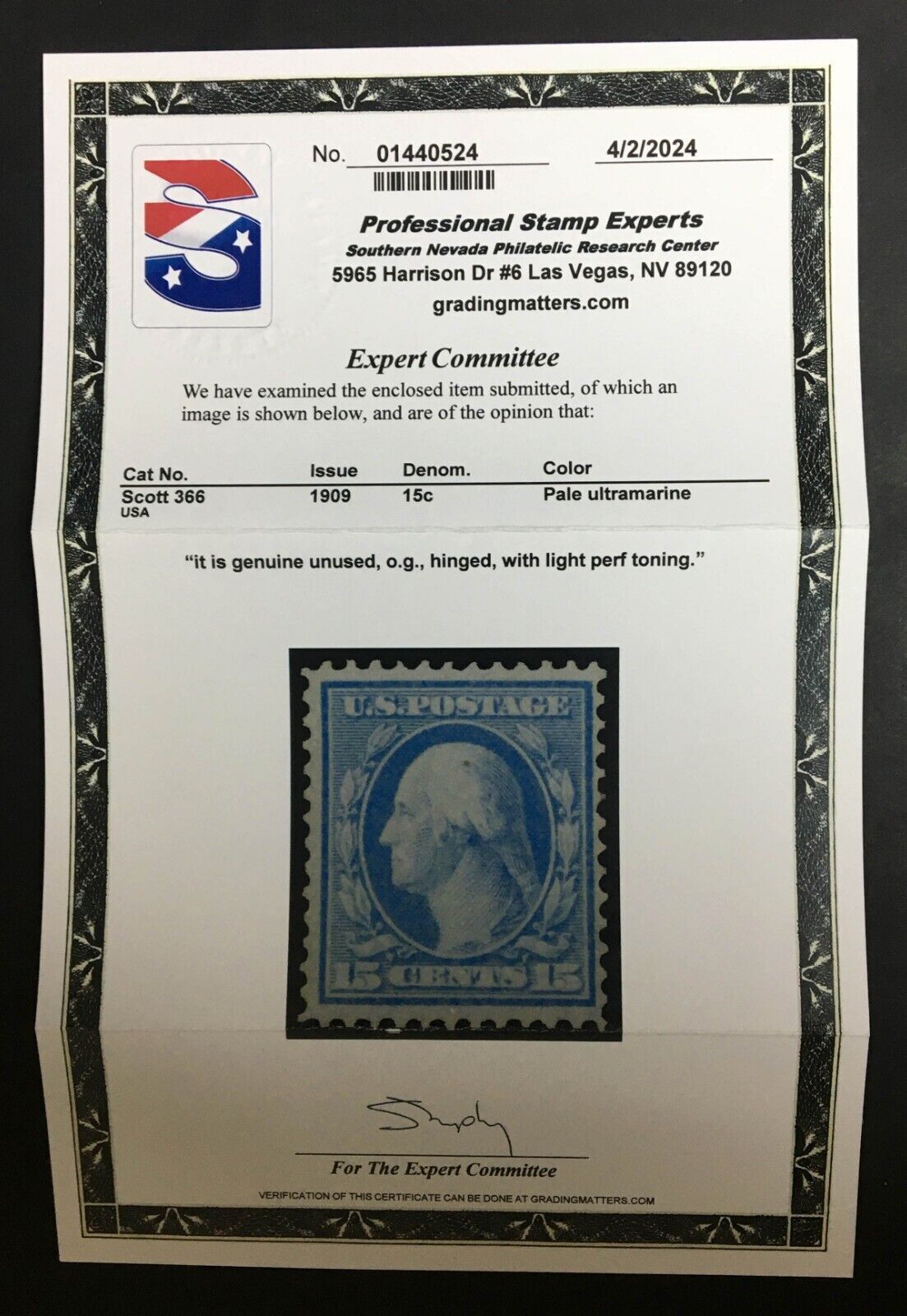 US Stamps #366 Blue Paper Mint OG H PSE Cert LOT #91811 | United States ...