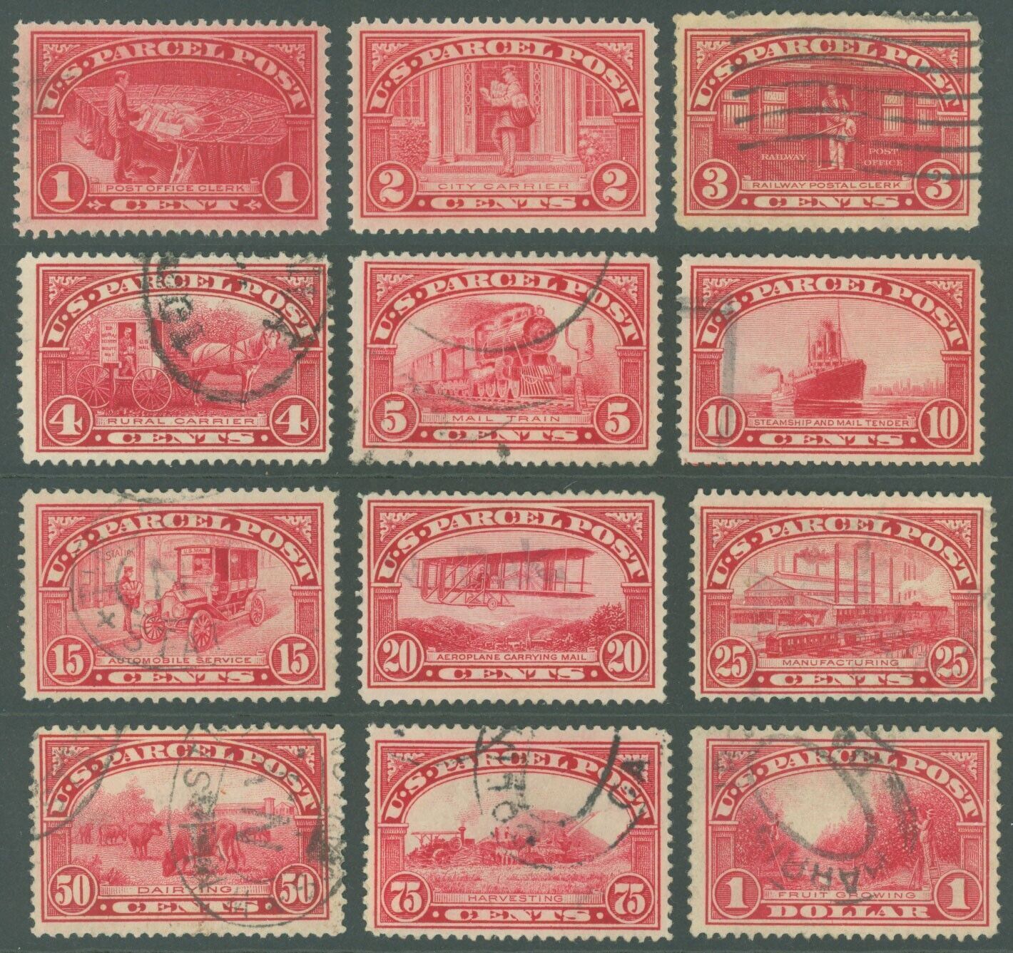 USA Complete Set of Used Parcel Post, SC #Q1-12 , Q12 Has Crease, SCV ...