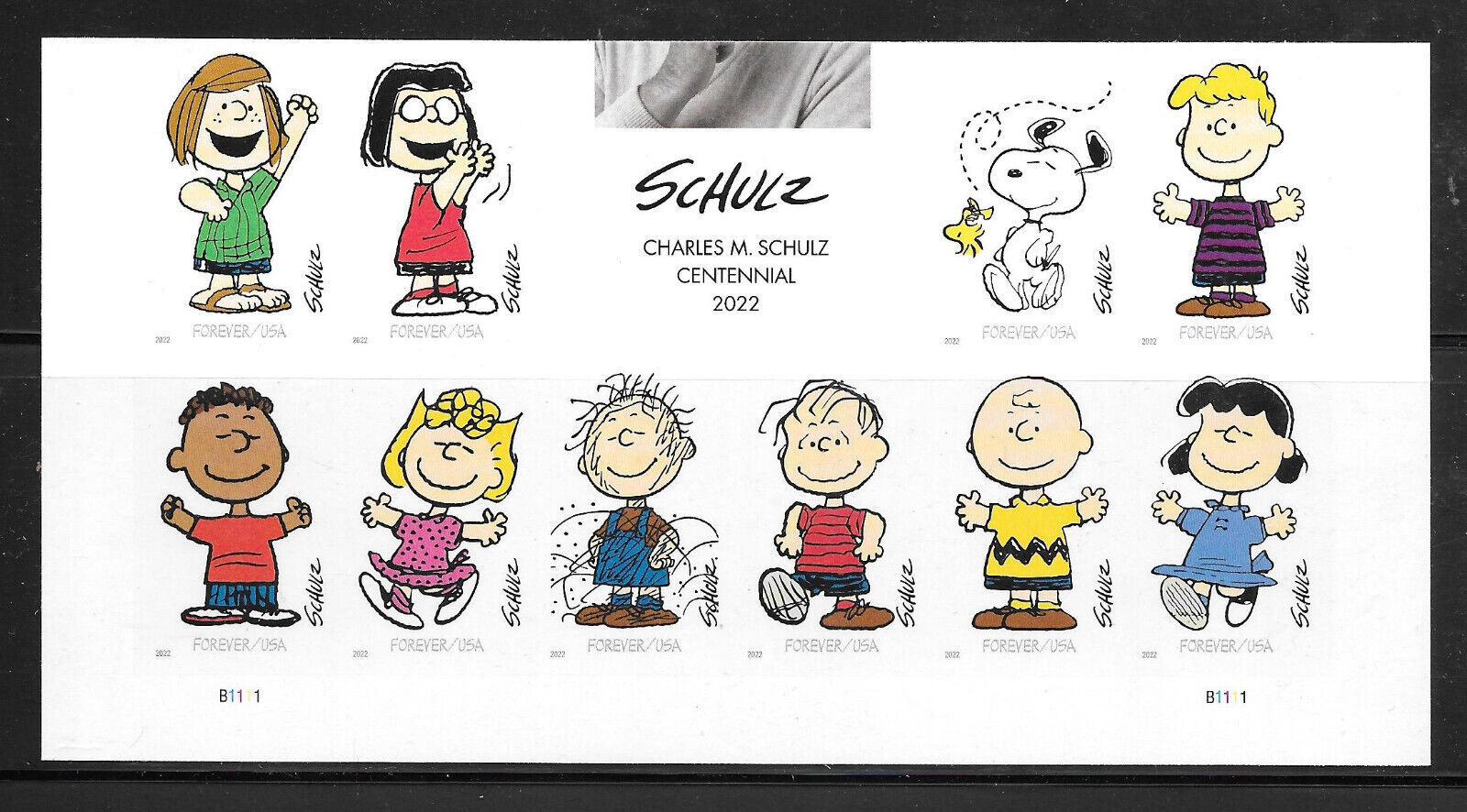 Scott #5735c IMPERFORATE (NO DIE-CUT) Charles Schulz/Peanuts Block of ...