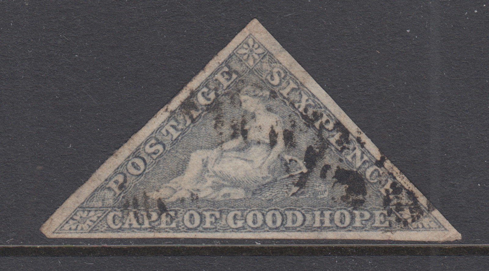 Cape of Good Hope Sc 5c, SG 7d used 1863 6p Hope Seated Triangular, VF ...