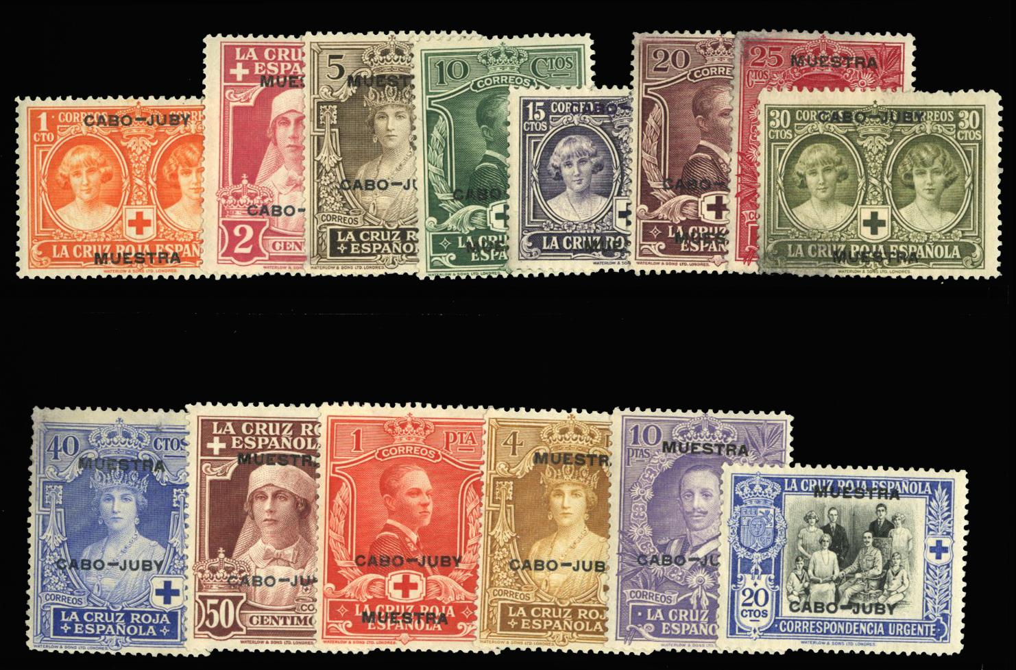 Spanish Colonies, Cape Juby #B1-13, EB1, 1926 Red Cross, complete set ...
