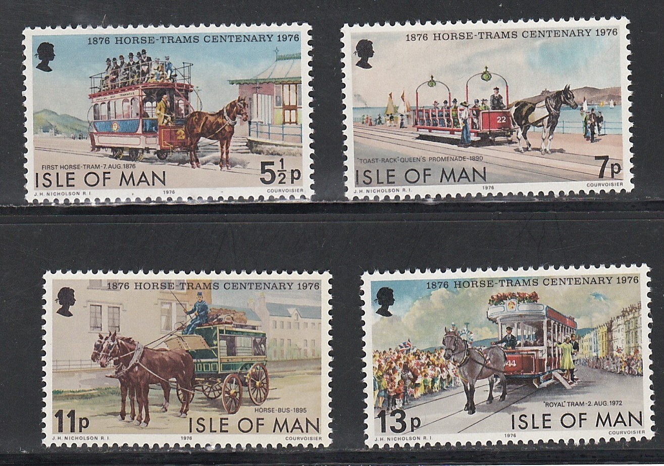 Isle of Man # 82-85, Horse Drawn Trams, Mint LH, 1/3 Cat. | Great ...
