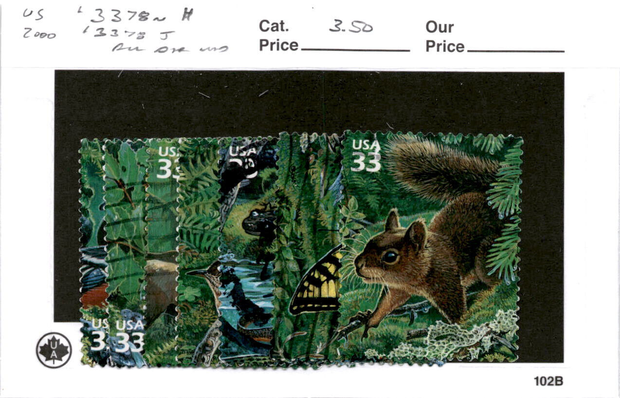 United States Postage Stamp, #3378 (7 Different) Used, 2000 Rain Forest ...