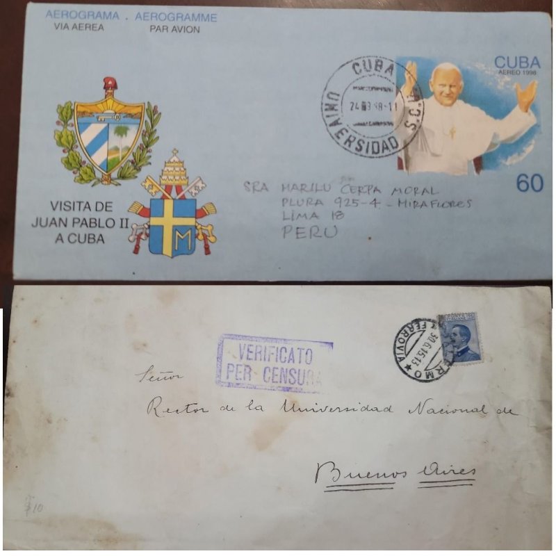 D)1998, Cuba, Cover Circulated From Cuba to Peru, AIR Mail, Visit of ...