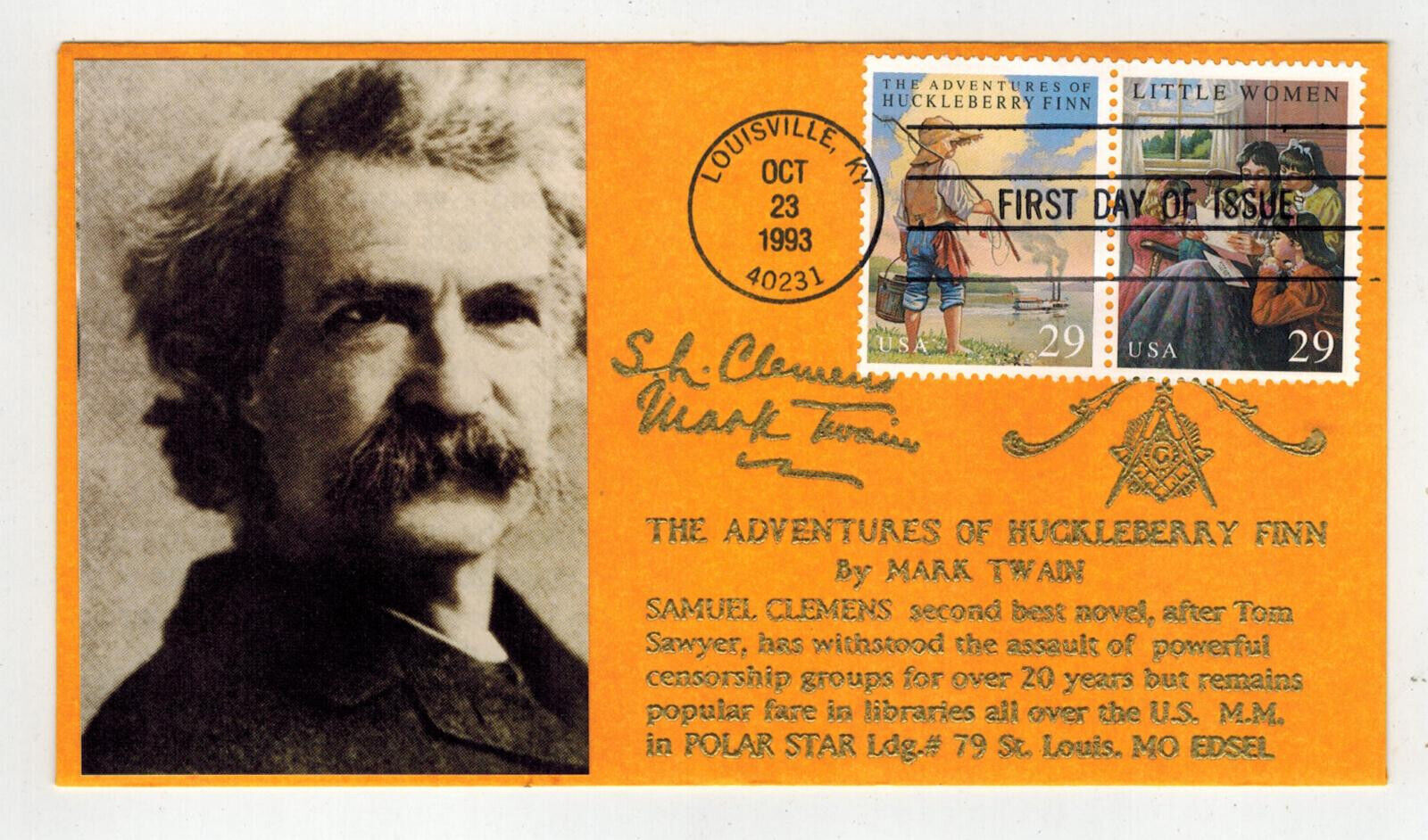 1993 Edsel Masonic Classic Books Pair Huckleberry Finn & Little Women ...