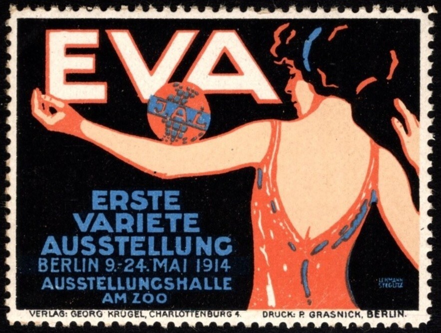 1914 Germany Poster Stamp Eva First Variety Exhibition Berlin ...