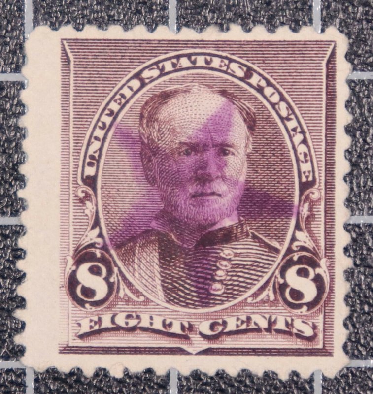Scott 225 - 8 Cents Sherman Used Nice Stamp Purple Star Fancy Cxl SCV ...