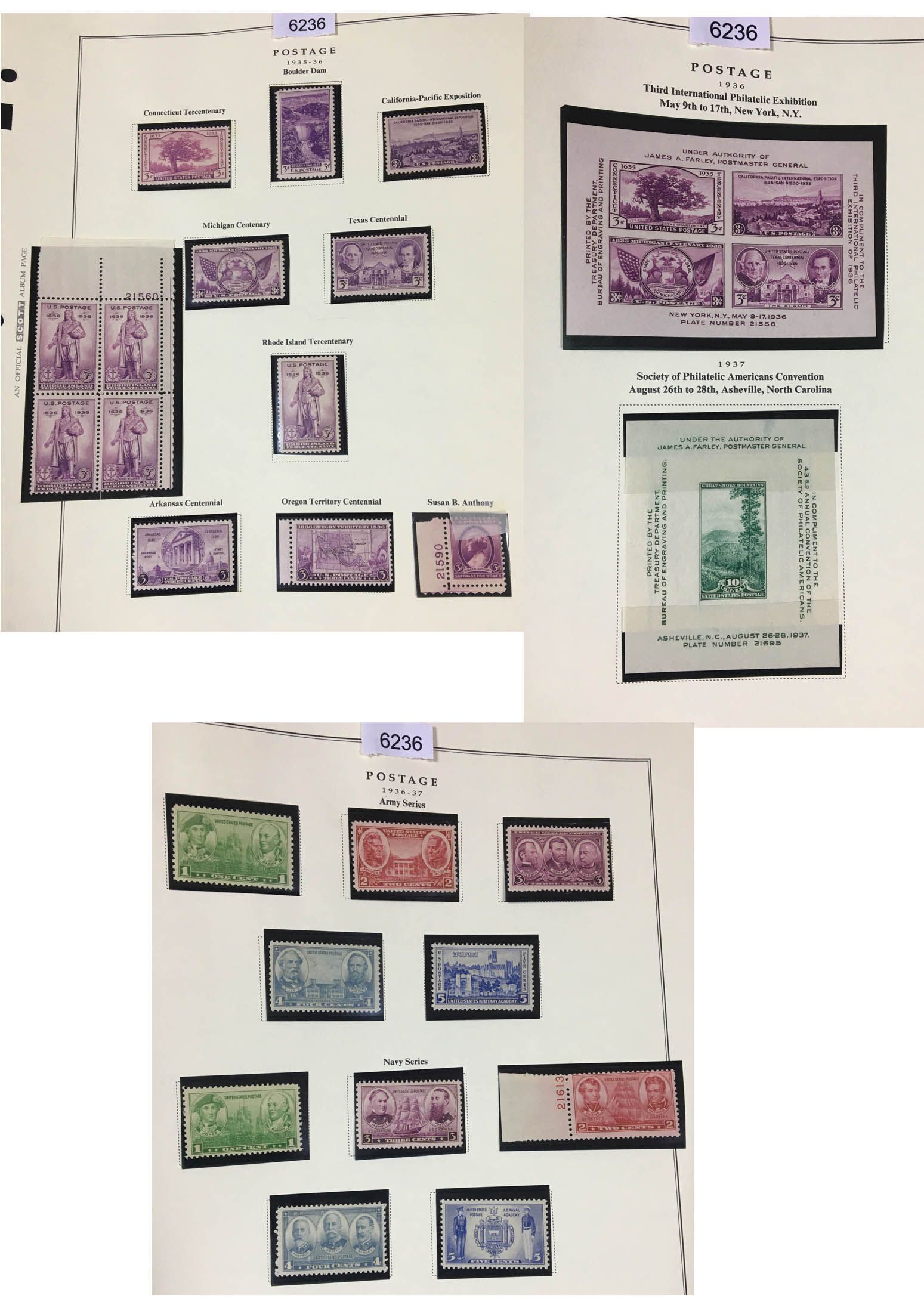US Stamps #770/802 1936-1937 Collection Mint OG NH/H CV $ LOT #6236 ...