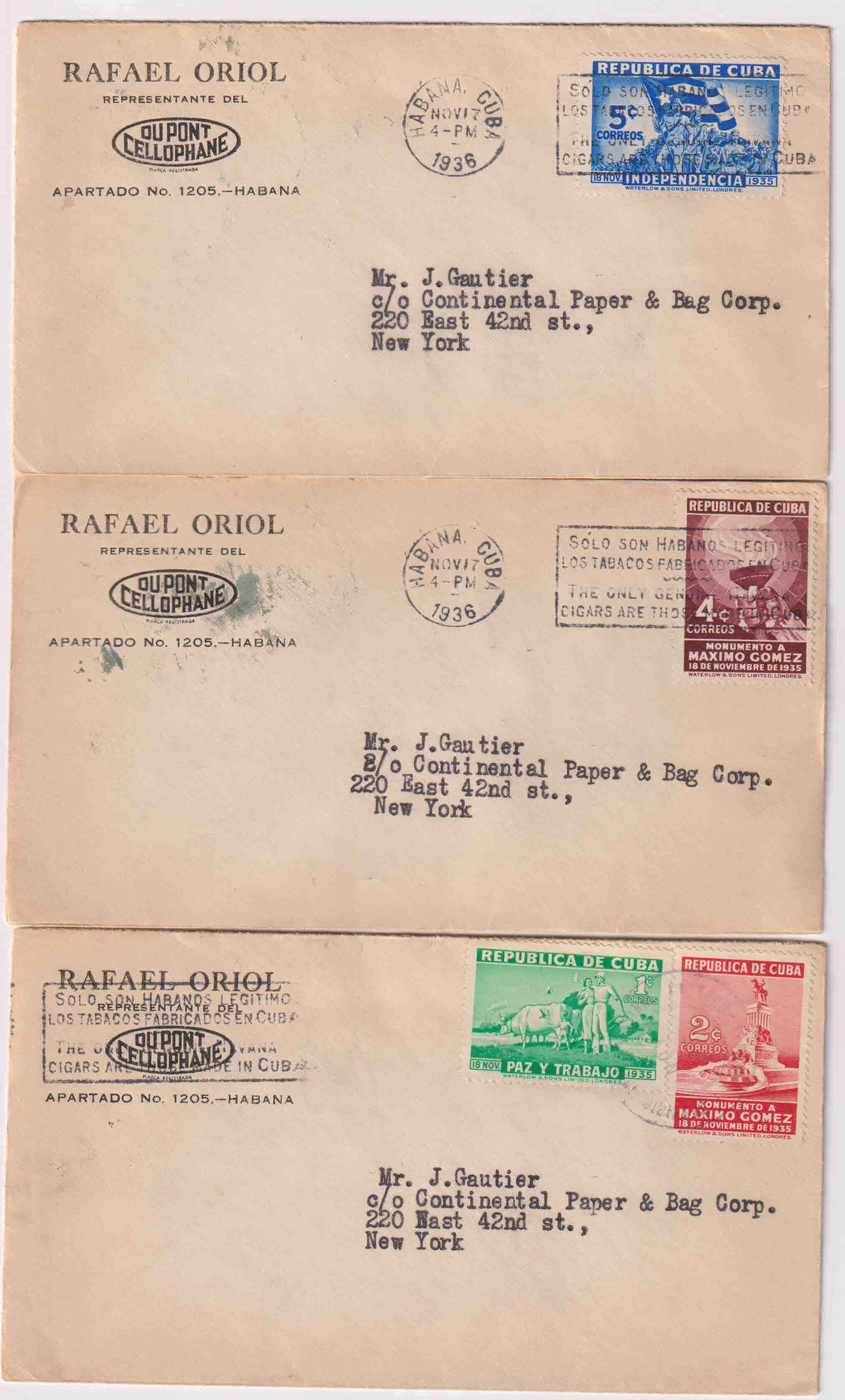 Three Older First DAY Covers Addressed With Back Stamps #B | Caribbean ...
