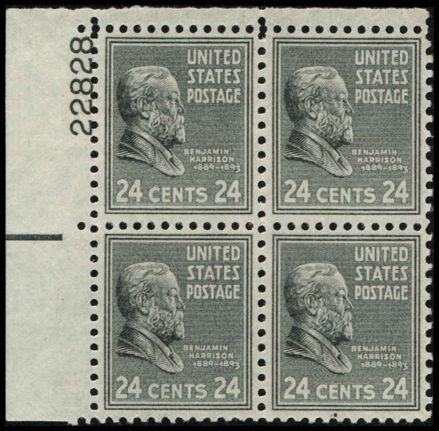 US #828 Harrison MNH UL Plate Block #22828 | United States, General ...