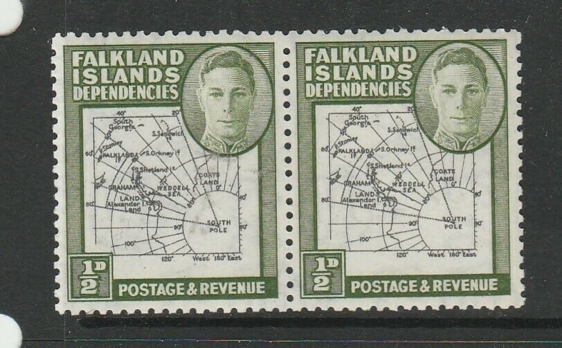 Falkland island Deps 1946 Thick Maps, Gap in 80th Parallel, 1/2d LMM in ...