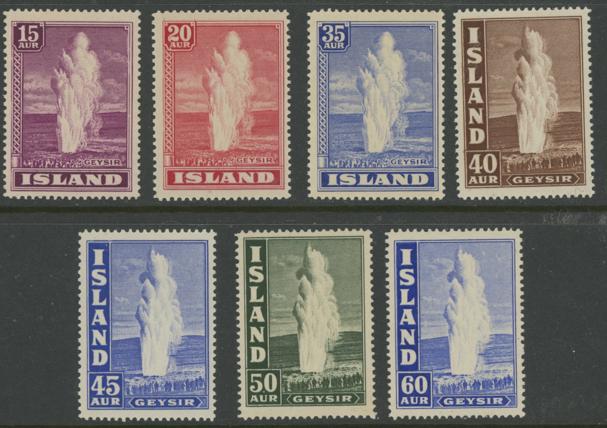 Iceland 203-8A ** mint NH geyser (2107 75) | Europe - Iceland, General ...