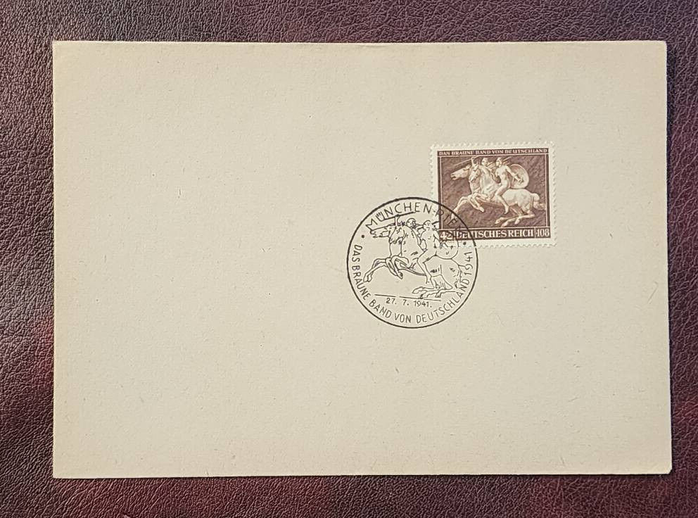WW2 WWII German Nazi Third Reich Cover Envelope horse racing stamp ...