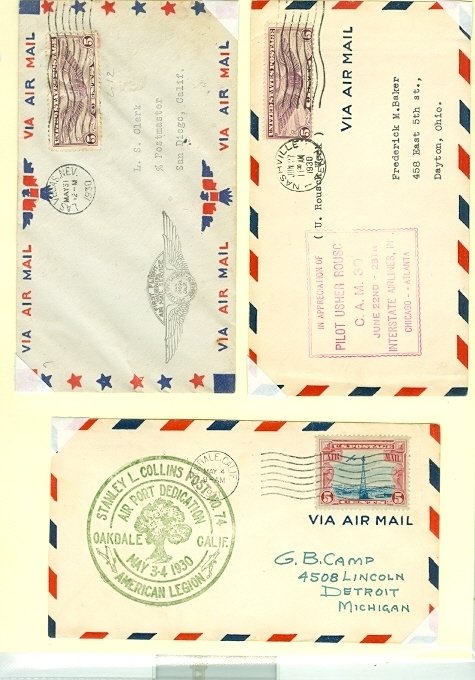 US 1930 LOT of (11) Very Nice First Flight & Historic Airmail Covers ...