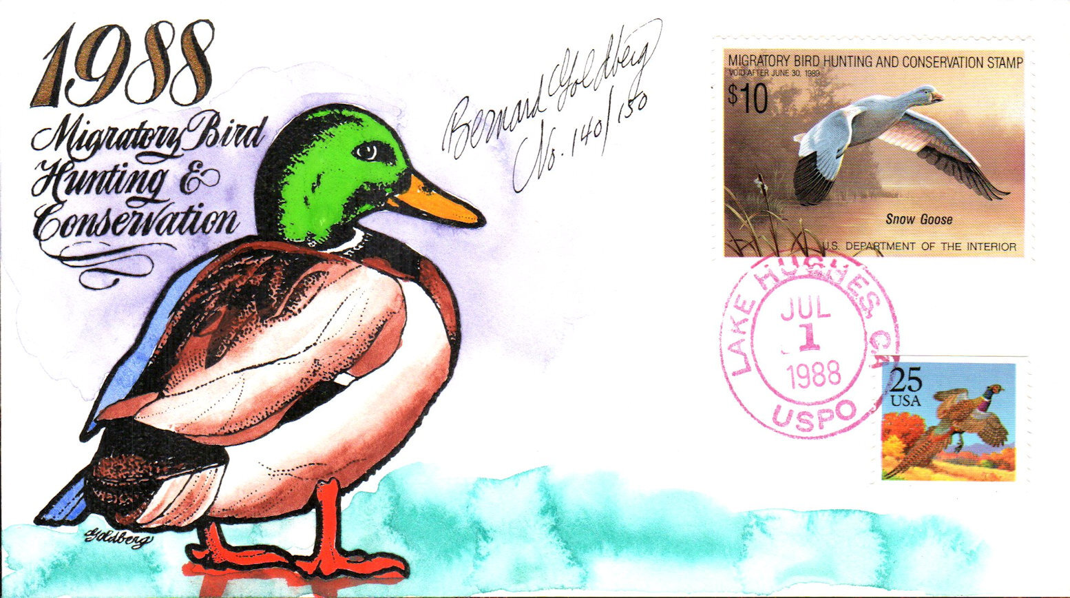 #RW55 Snow Goose Goldberg FDC | United States, Duck Stamps - Federal ...