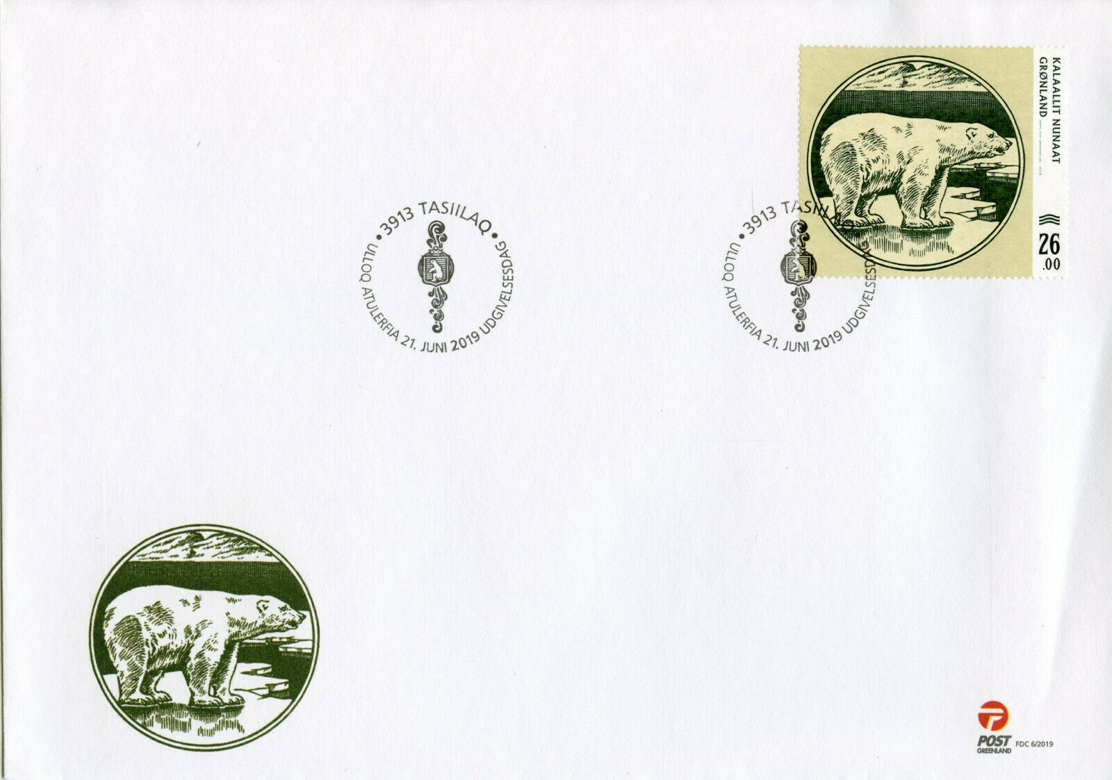 Greenland Wild Animals Stamps 2019 FDC Old Banknotes Pt III Polar Bears ...