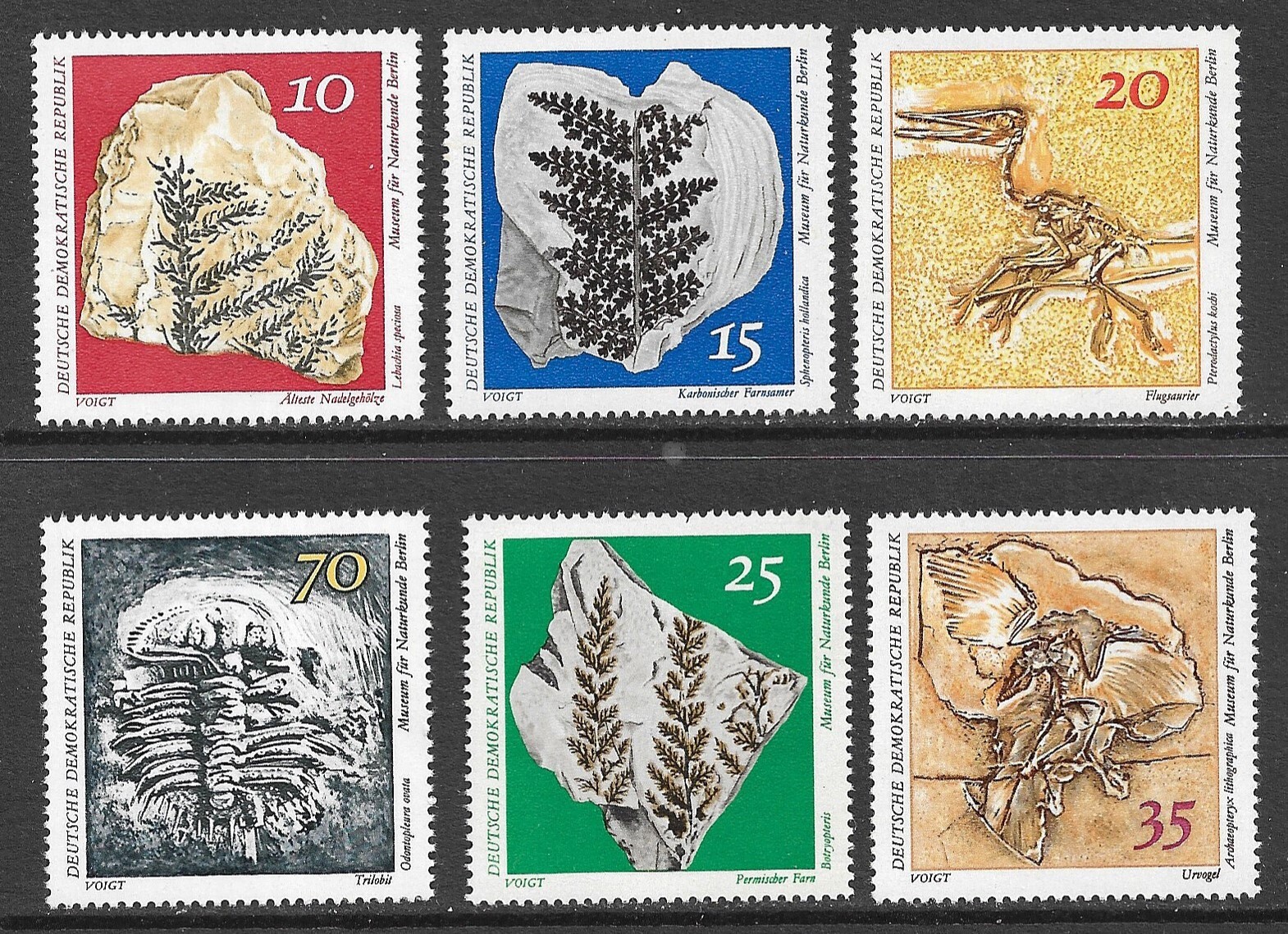 East Germany DDR 1973 Fossils Set Sc 1444-1449 MNH | Europe - Germany ...