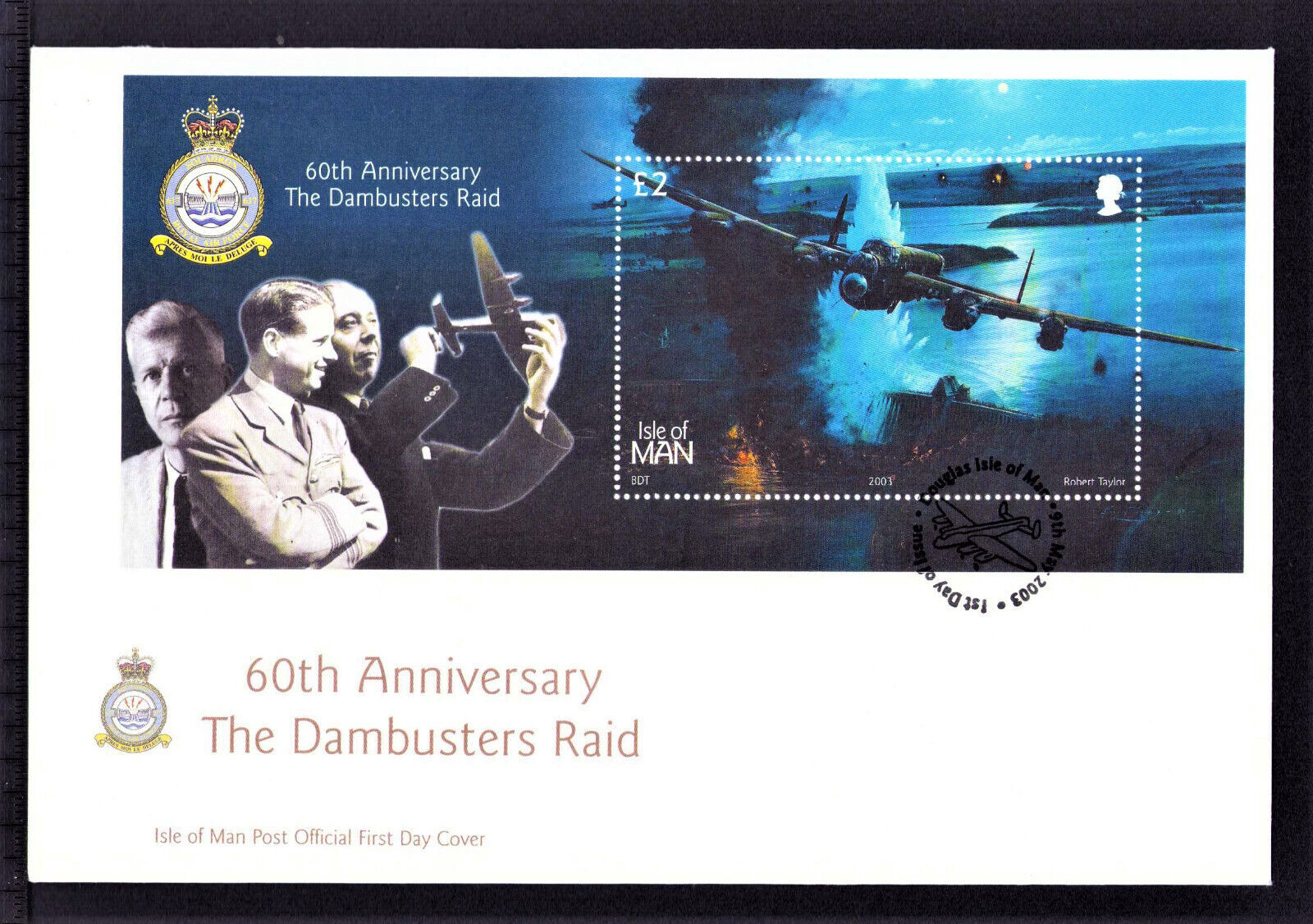 2003 FDC Isle of MAN Dambusters Raid 60th ANV SS Wwii Royal AIR Force ...