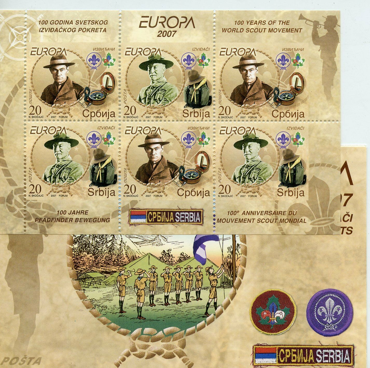 Serbia 2007 Europa Scouts Baden Powell Complete Unexploded Booklet Mint ...