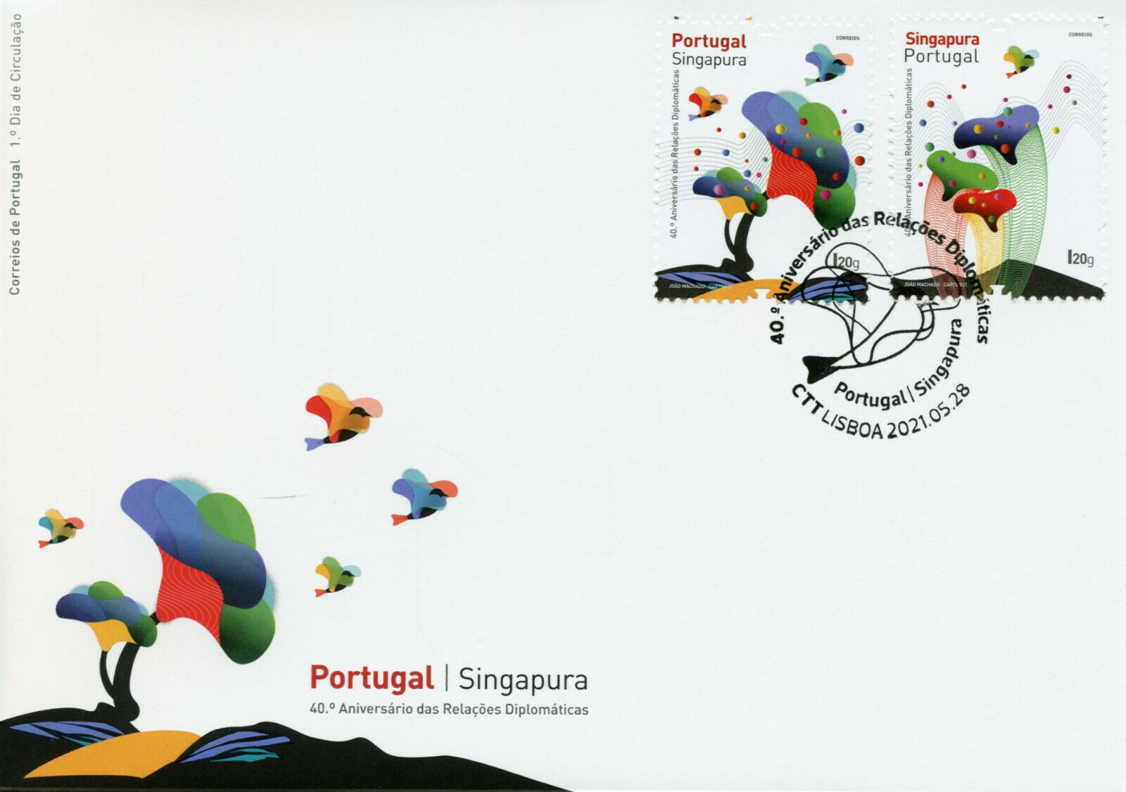 Portugal 2021 FDC Diplomatic Relations Stamps JIS Singapore Nature ...