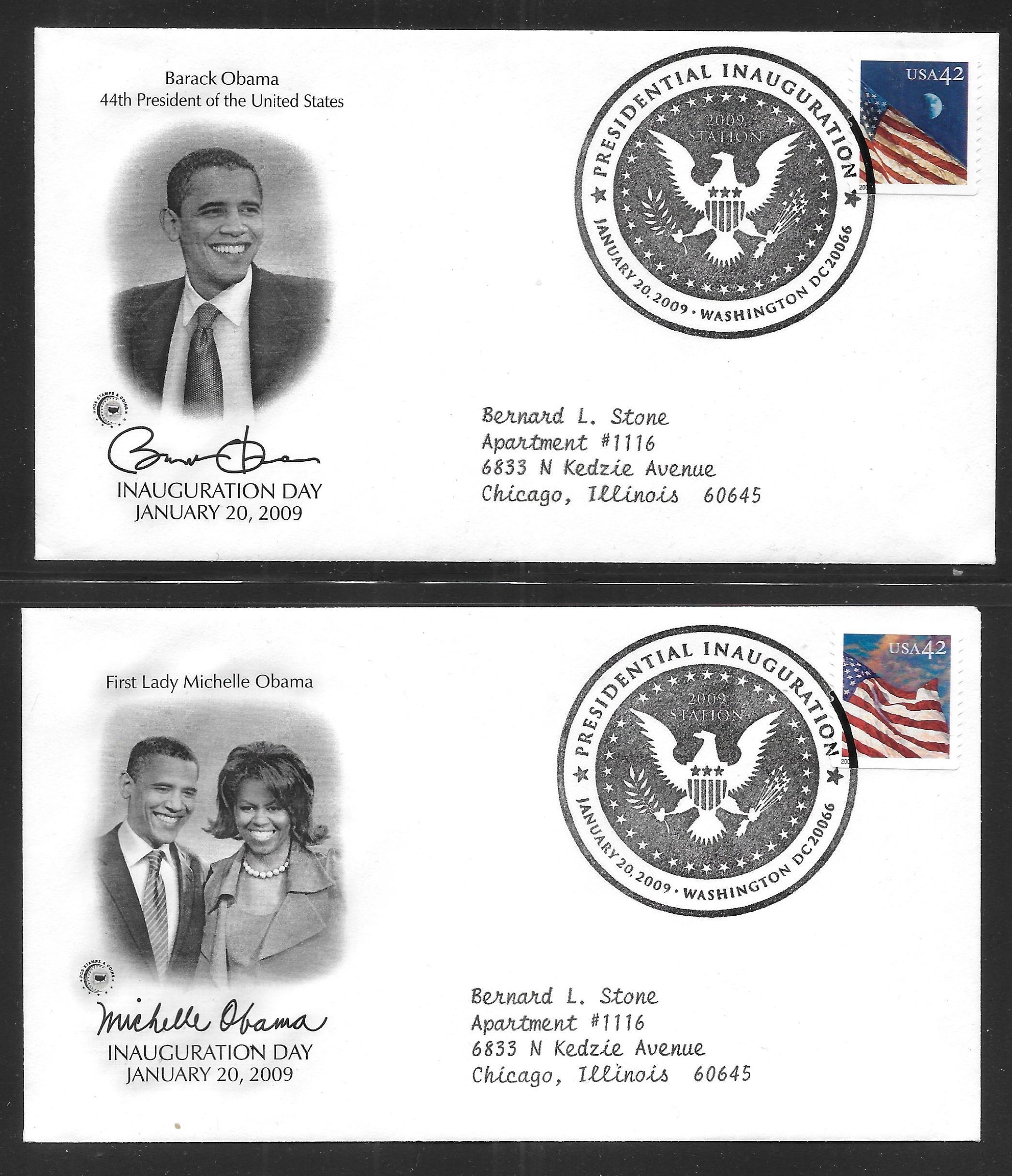 United States Barack Obama 2009 Inauguration Cover Addressed (4 Covers ...
