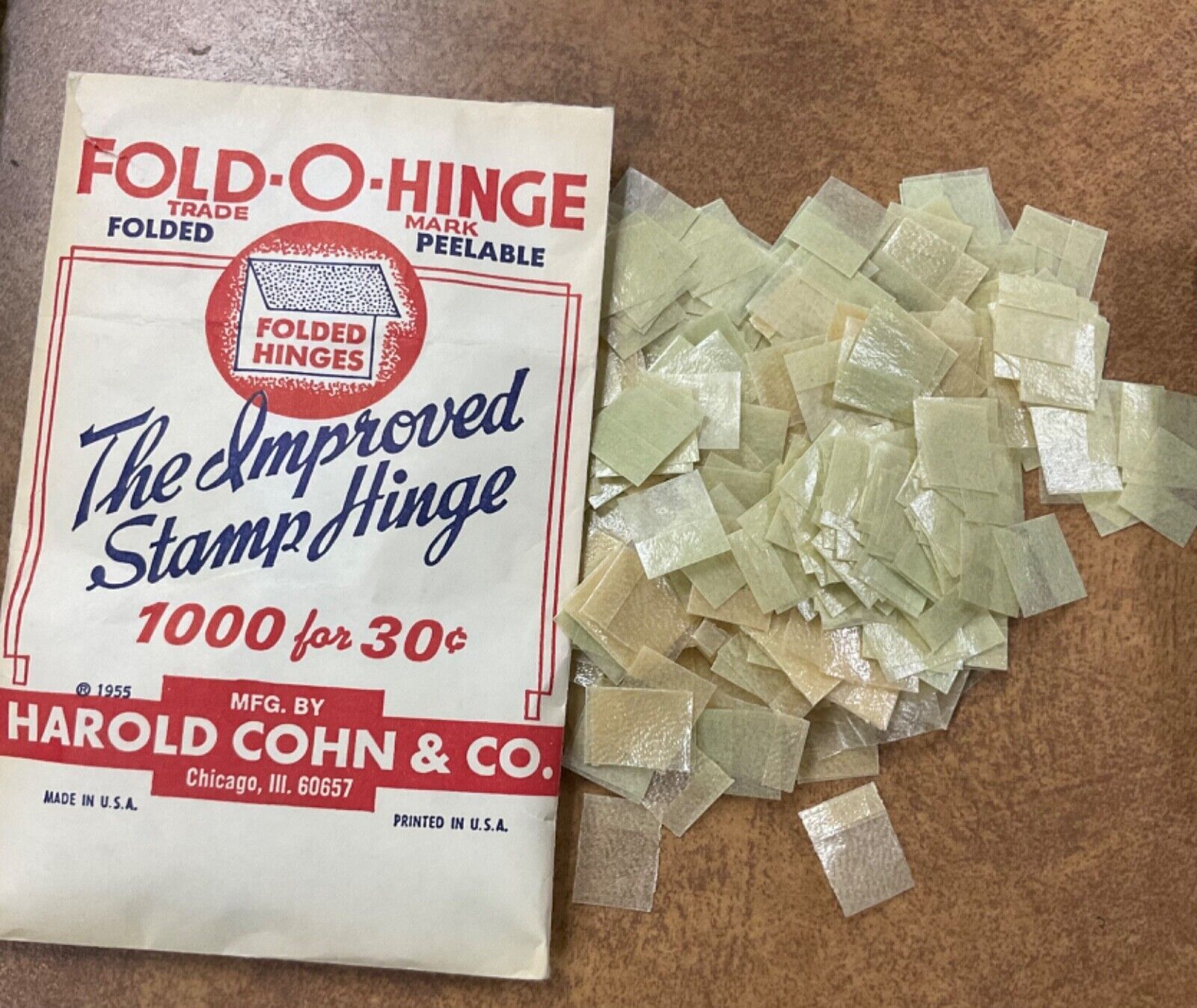 FOLD-O-HINGE Stamp Hinges repackaged from open packs -Pre-Folded 16 -17 ...