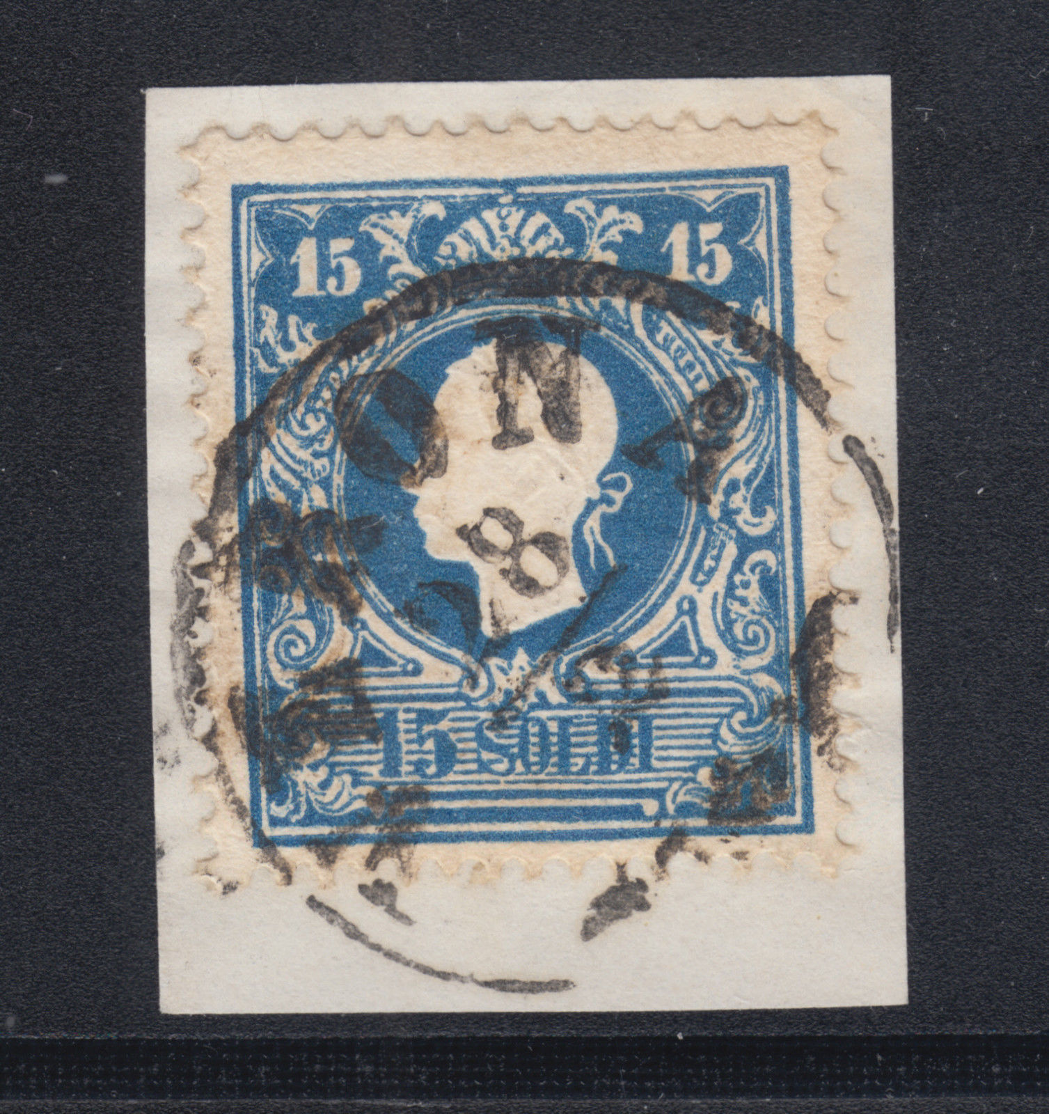 Lombardy-Venetia Sc 12a used. 1858 15s blue Franz Josef, VERONA cancel ...