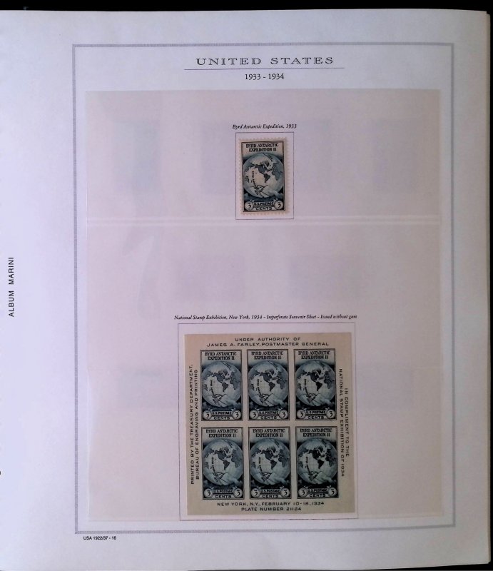 USA 1932-1982 Full Collection in 2 Hingeless Marini Albums w/ Cassette ...