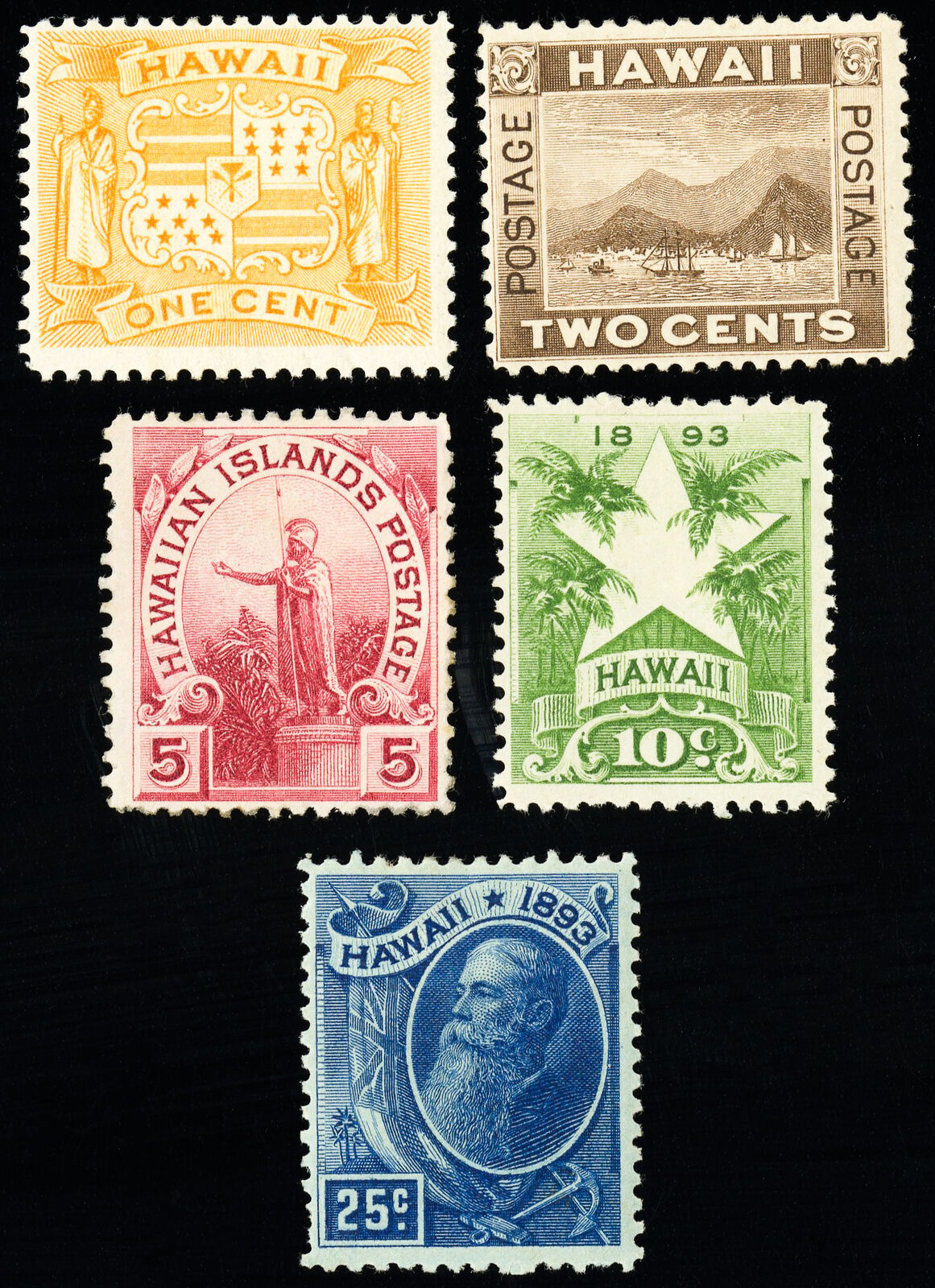 Hawaii Stamps # 74//9 MH+Unused VF Lot of 5 Different Values | United ...