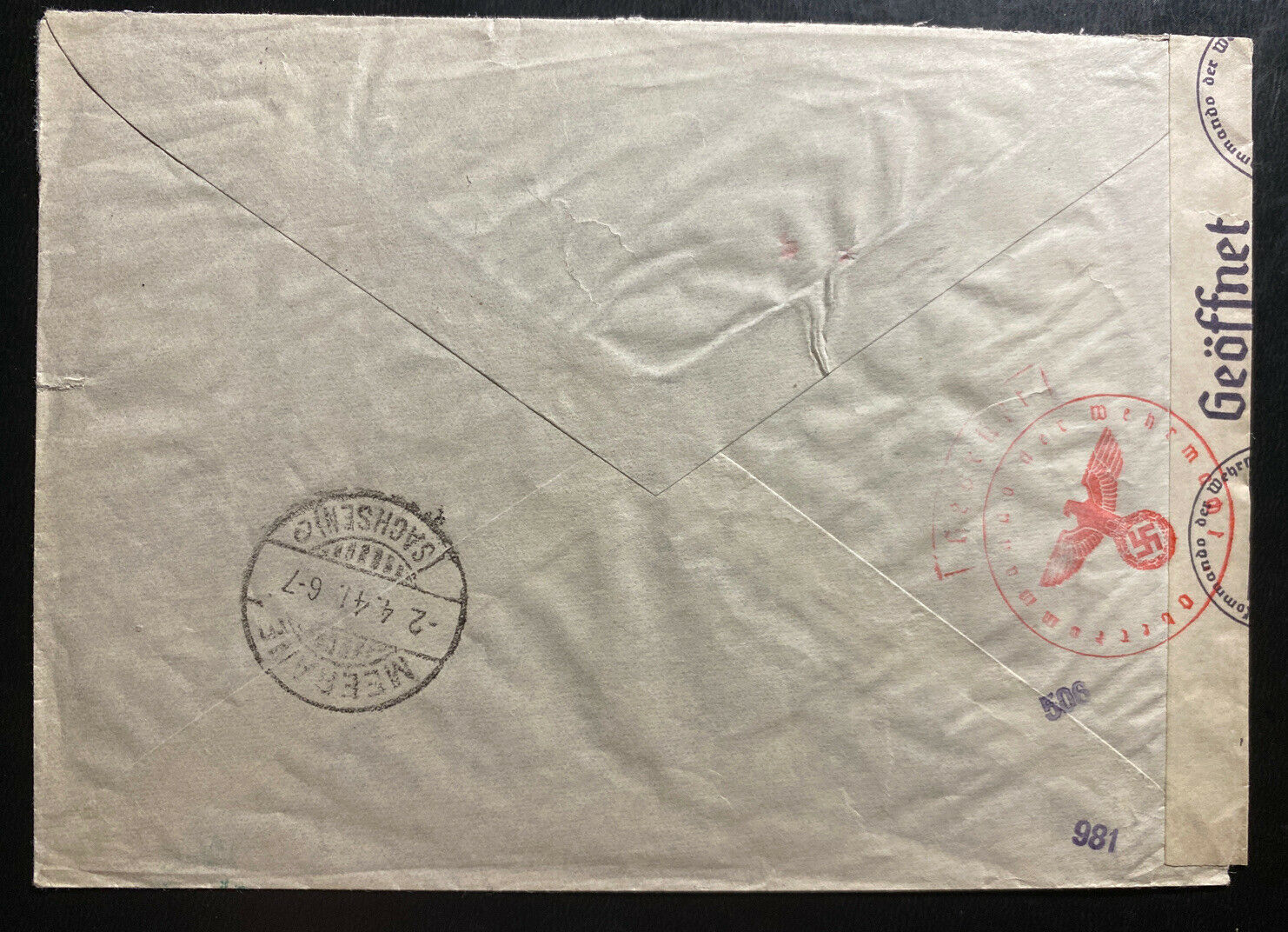 1941 Budapest Hungary Commercial Censored Cover To Meerane Germany ...