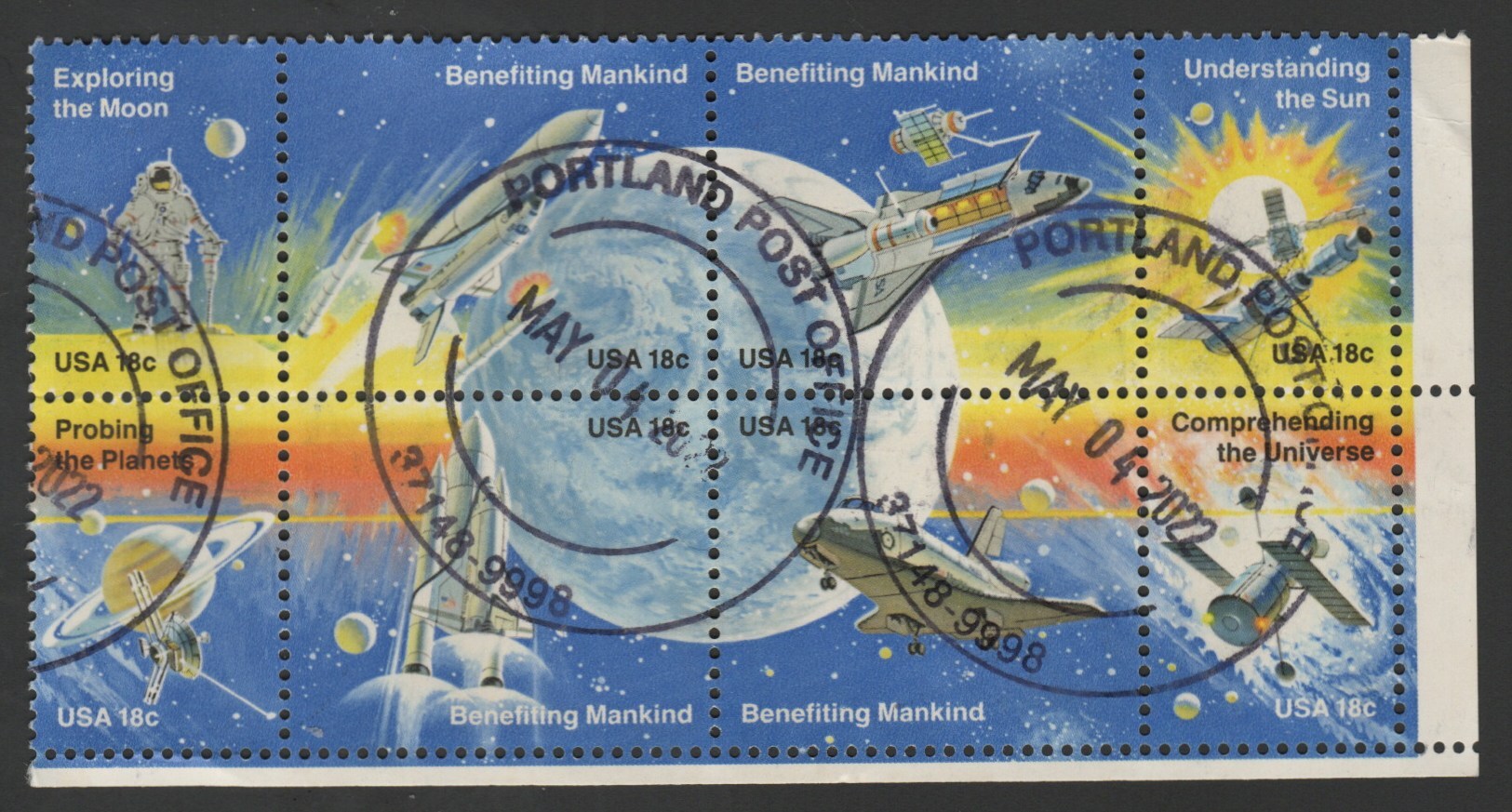 SC# 1912-1919 - (18c) - Space Achievement, USED block/8 | United States ...