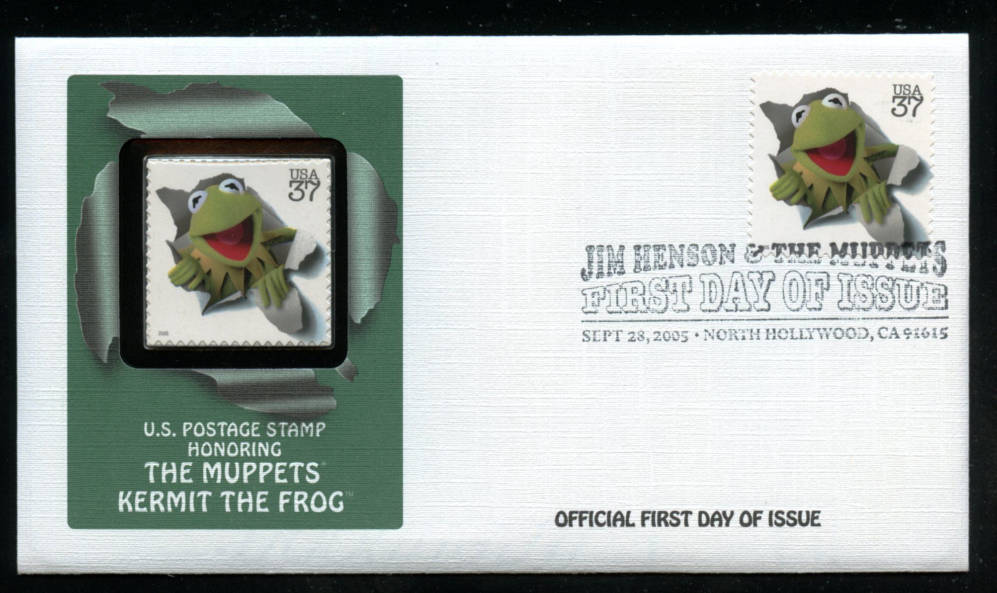 US 3944a Jim Henson Muppets Kermit The Frog UA Fleetwood cachet FDC ...