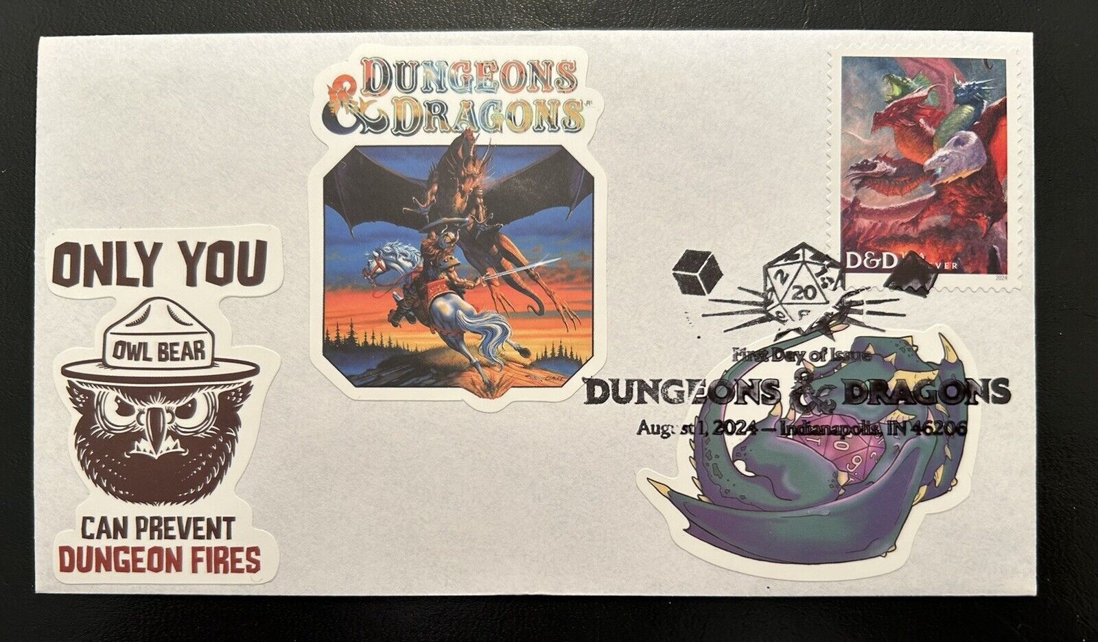 Dungeons & Dragons 2024 FDC Sticker Decal Cachet Front and Back Smokey ...
