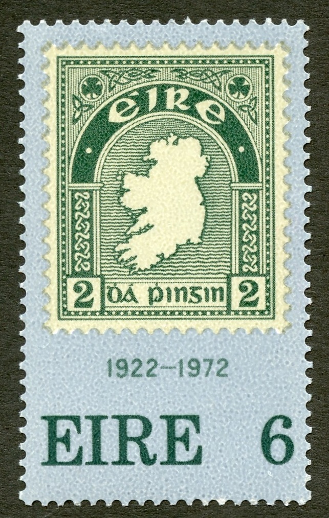Ireland Scott 326 MNHOG - 1972 50th Annv of First Irish Stamp - SCV $0. ...