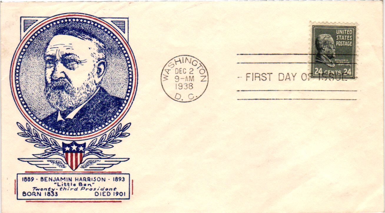 #828 Benjamin Harrison Prexie – Washington Stamp Exchange Cachet SC22 ...