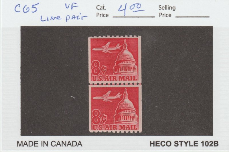 Scott# C65 1962 7c Jet Airliner over Capital Issue VF MNH Coil Line ...