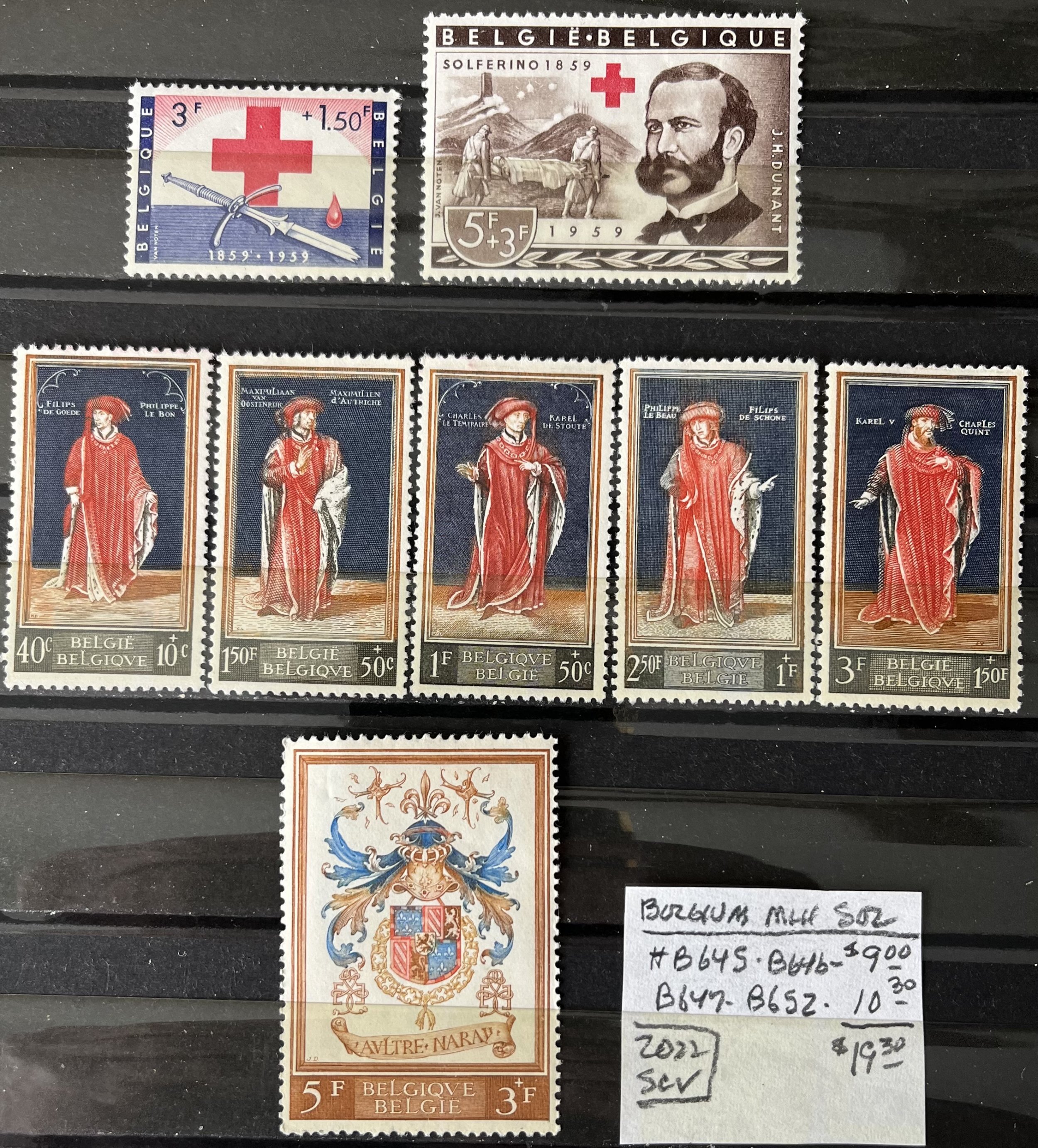 Belgium #B645-B652 MLH- SCV=$19.30* | Europe - Belgium & Colonies, Semi ...