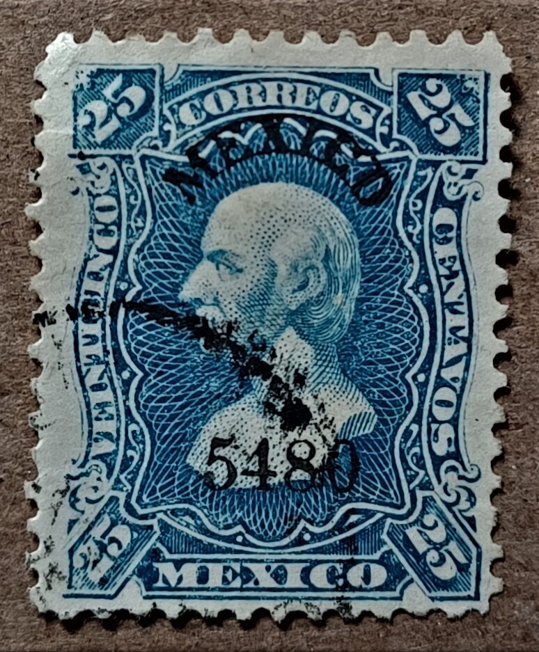 Mexico #109 25c Hidalgo USED overprinted with district name, # & date ...