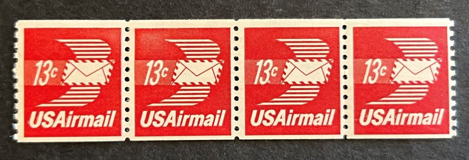 Scott#: C79 - Winged Airmail Envelope 13¢ 1973 Coil Pair of Four MNHOG ...