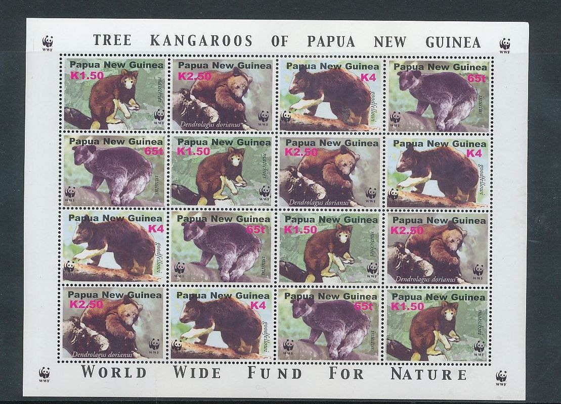 Papua New Guinea PNG 2003 Kangaroos WWF MNH SHEET (PAP83) | Australia ...