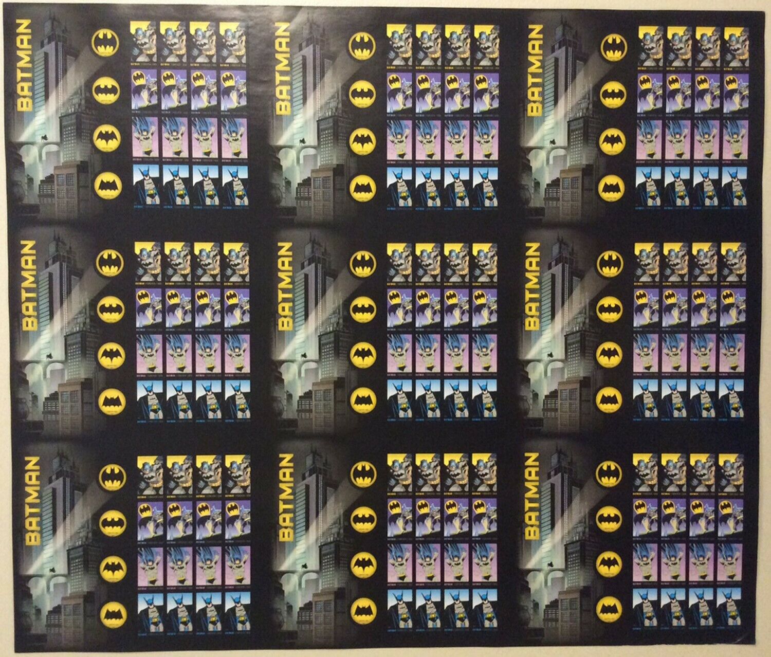 Batman Uncut Press Sheet of Nine Sheets of 20 Forever Postage Stamps ...