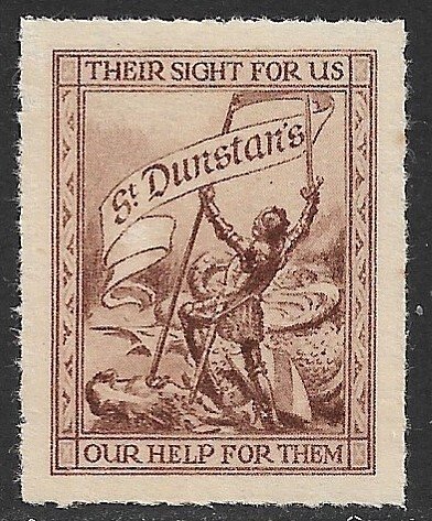 GREAT BRITAIN 1916 ST DUNSTANS WW1 Charity Label 1 of 5 in Brown MH ...