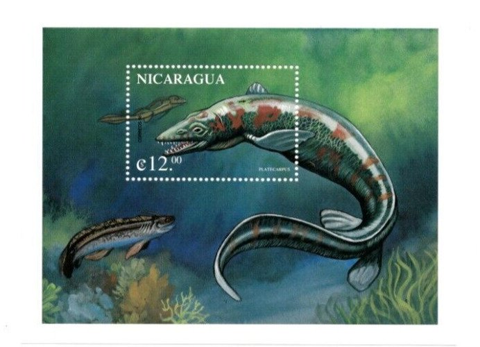 Nicaragua 1999 - Underwater Dinosaurs - Souvenir Stamp Sheet - Scott ...
