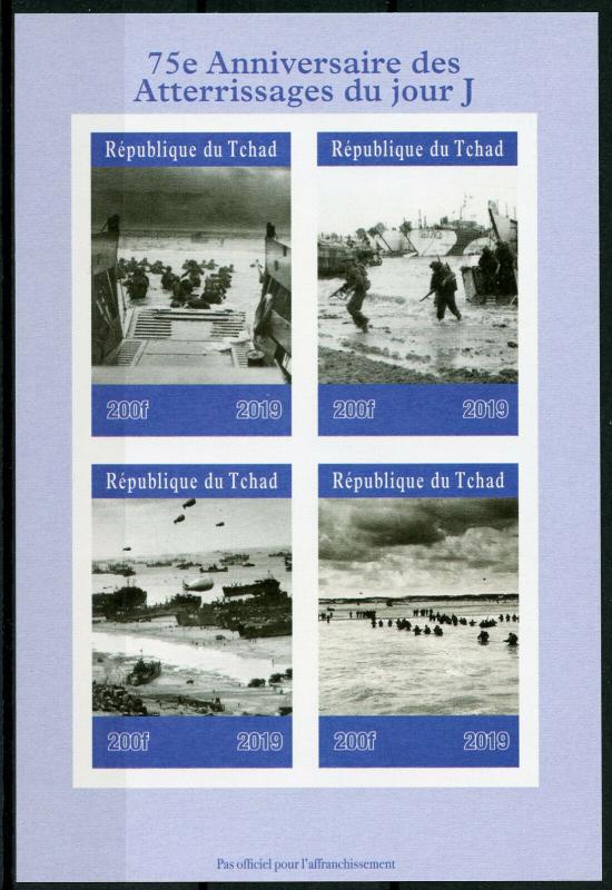 Chad 2019 MNH WWII WW2 D-Day 75th Anniv 4v IMPF M/S World War II ...