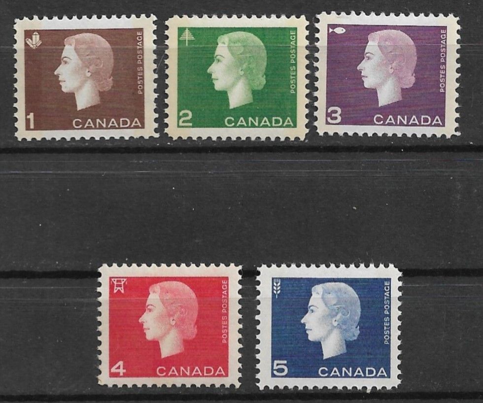 1963 Canada 401p-405p Complete "Cameo Series" set of 5 MNH | Canada ...