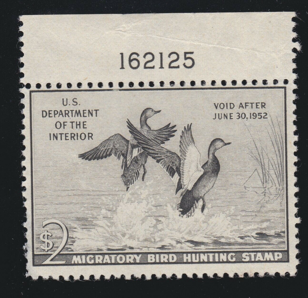 US RW18 $2 Federal Duck Stamp Mint Plate # Single F-VF OG NH SCV $90 ...