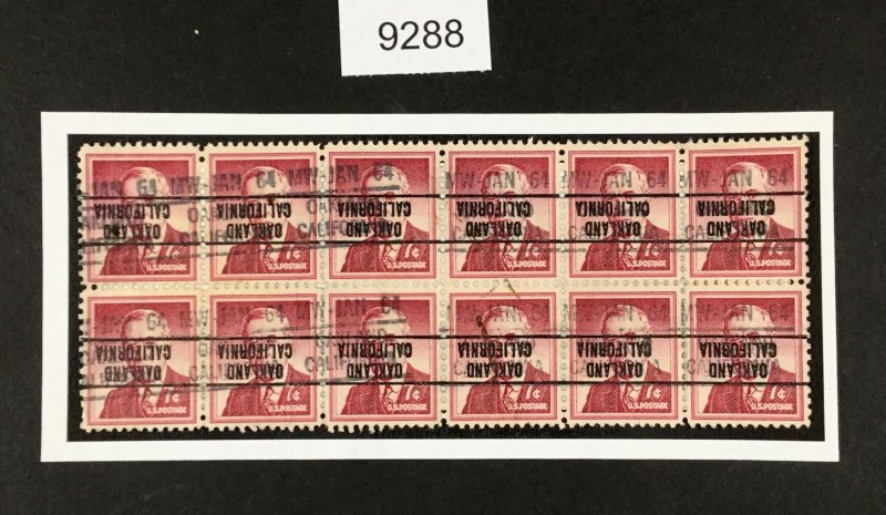 US Stamps #1040 Precancelled Inverted Oakland CA Block LOT #9288 ...