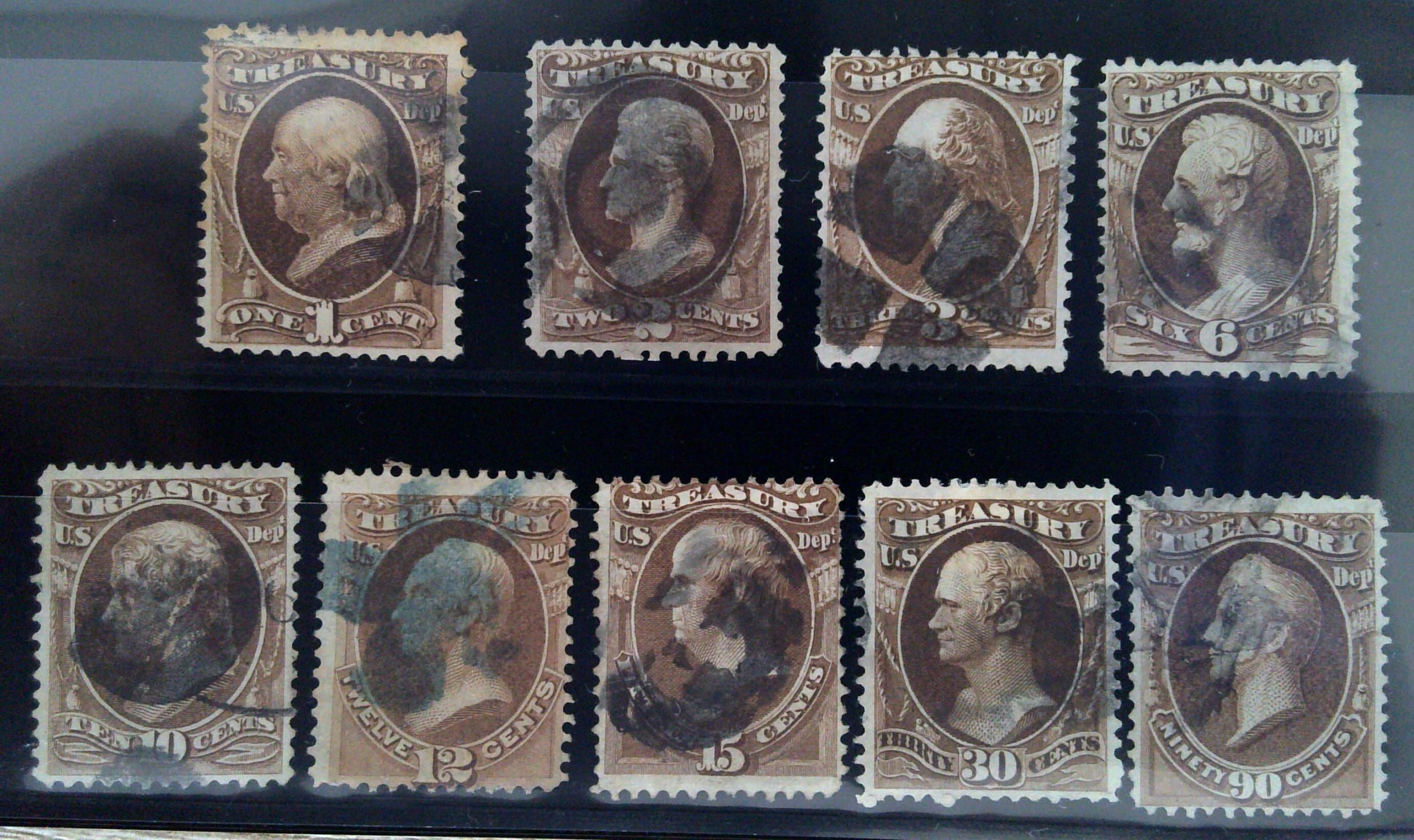 Scott #O72-O75&O77-O79&O81-O82 - Brown - Official Treasury Lot - Used ...