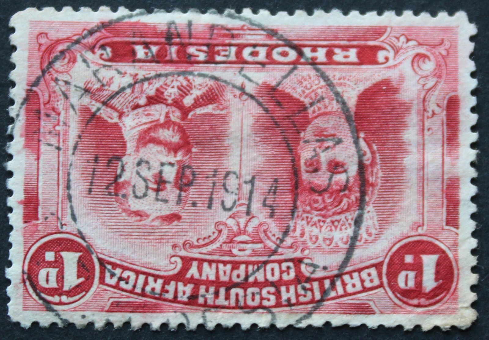 Rhodesia Double Head One Penny with MARANDELLAS (DC) postmark | Africa ...